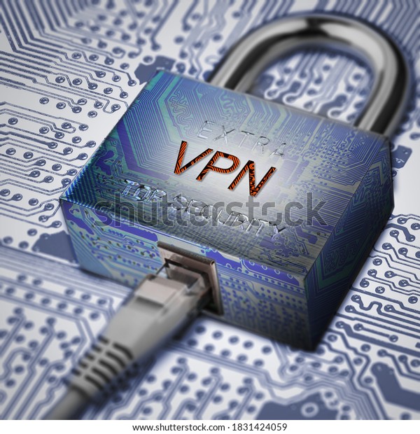Encrypted Communication Using Vpn Means Circumventing Stock Photo ...