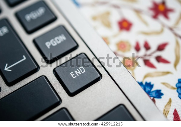 End Button On Keyboard Closeup Surrounded Stock Photo 425912215 ...