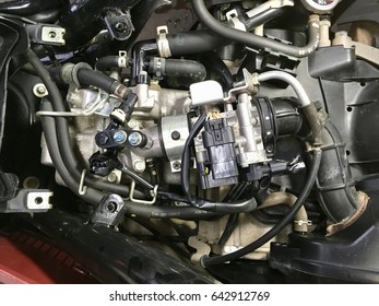 Disassembled Fourstroke Motorcycle Engine Motocross Bike Stock Photo ...