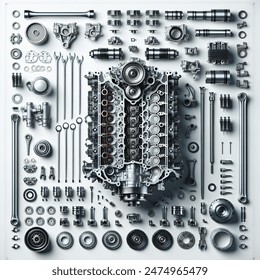 Top View Vertical Exploded Accurate View AI-generated image 2456569253 ...