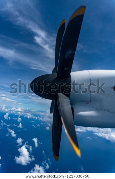 Engine Propeller Airplane Viewed Inside Plane Stock Photo 1217338750 ...