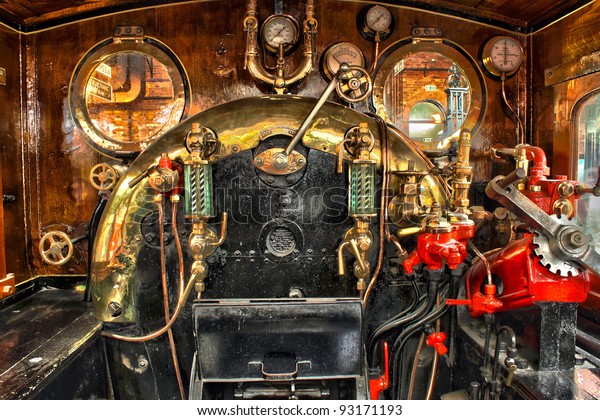 Engine Room On Steam Train Stock Photo (Edit Now) 93171193