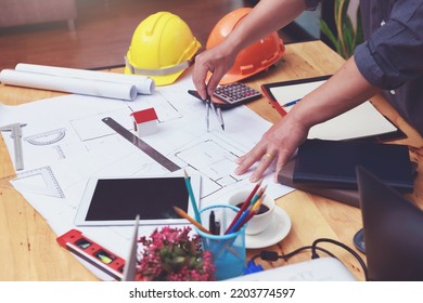 Engineer Architect Concept Engineer Architects Interior Stock Photo ...