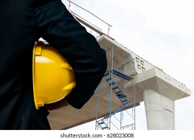 Engineer Bridge Under Construction Background Stock Photo 628023008 ...