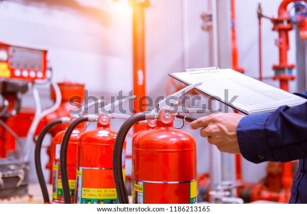 Engineer Checking Industrial Fire Control Systemfire Stock Photo (Edit ...