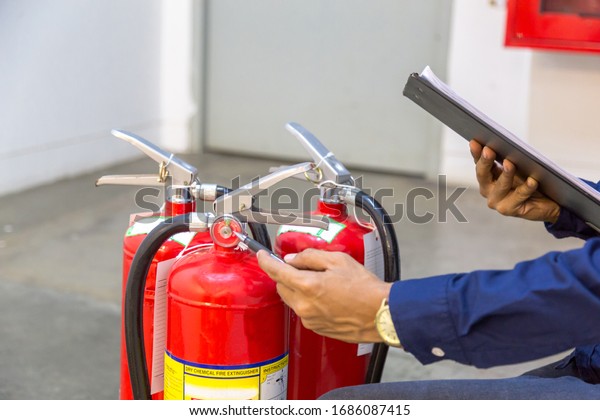Engineer Checking Industrial Fire Control Systemfire Stock Photo ...