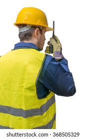 Engineer Construction Worker Using Radio Isolated Stock Photo 368505329 ...