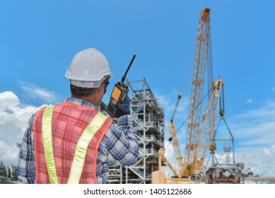 Engineer Control Crane Lifting By Hand Stock Photo (Edit Now) 1405122686