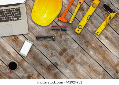 Engineer Desk Background Project Ideas Concept Stock Photo 442924951 ...
