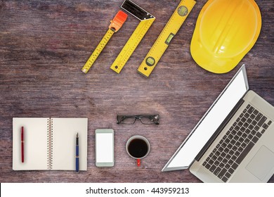 Engineer Desk Background Project Ideas Concept Stock Photo 443959225 ...