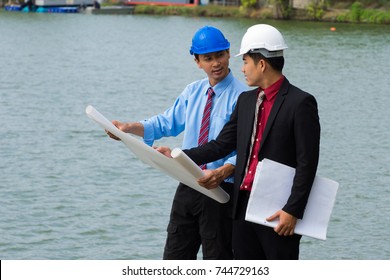 Engineer Drawing Plan Executive Official Stock Photo 744729163 ...