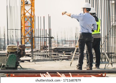 Engineer Hardhat Orange Jacket Posing On Stock Photo 1711687879 ...