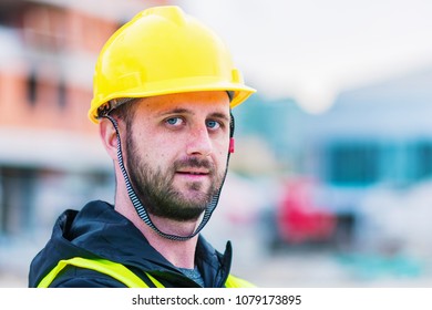 Engineer Posing Front Building Construction He Stock Photo 1079173895 ...