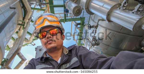 Engineer Refinery Plant Stock Photo (Edit Now) 165086255