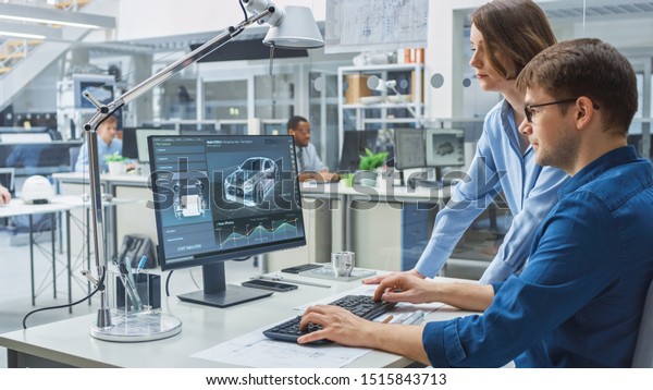 Engineer Talking Project Manager Working On Stock Photo 1515843713 ...