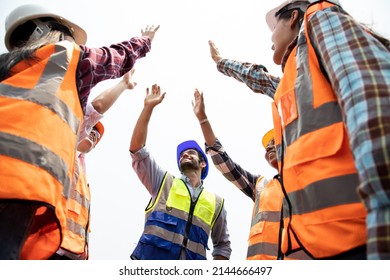 Engineer Train Teamwork Holding Hand Sunny Stock Photo 2144666497 ...