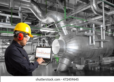 Engineer Using Laptop Computer Thermal Power Stock Photo (Edit Now ...