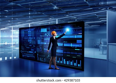 Engineer Woman Using Virtual Panel Stock Photo 429387103 | Shutterstock