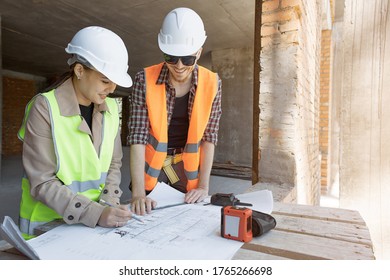 Engineer Worker Control Coordinate Construction Process Stock Photo ...