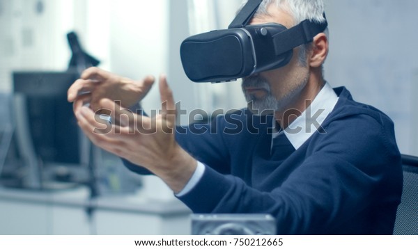 Engineer Working Virtual Reality Headset On Stock Photo 750212665 ...