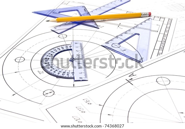 Engineering Drawing Equipment Stock Photo (Edit Now) 74368027
