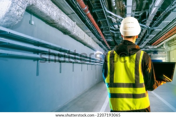 Engineering Networks Engineer Back View Man Stock Photo 2207193065 ...