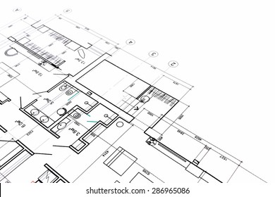 Architectural Vector Background Gray Building Plan Stock Vector ...