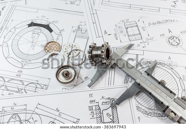 Engineering Technology Engineering Drawing Measuring Instrument Stock ...
