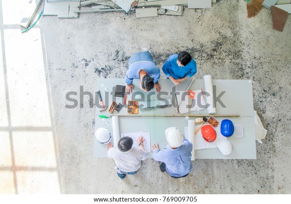 Engineers Architects Brainstorming Planning On New Stock Photo ...