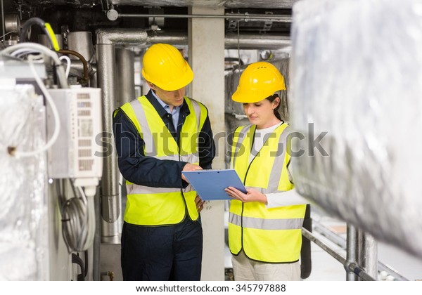 Engineers Working Temperature Control Room Large Stock Photo 345797888 ...