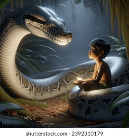 Big Female Pythons Coiled Lovingly Around AI-generated image 2408311835 ...