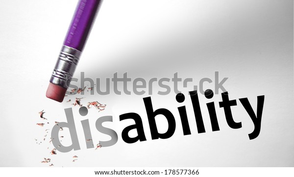 Eraser Changing Word Disability Ability Stock Photo (Edit Now) 178577366