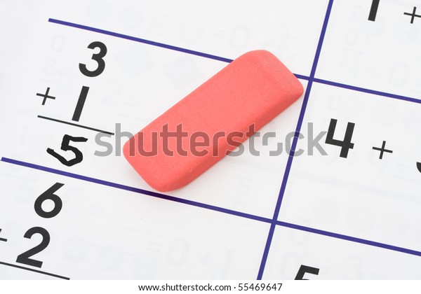 Eraser On Math Sheet Background Math Stock Photo 55469647 | Shutterstock