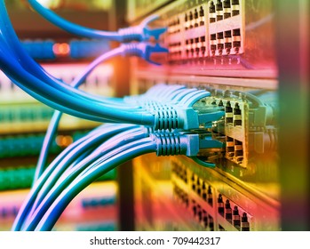 Ethernet Cables Connected Internet Switch Stock Photo 709442317 ...