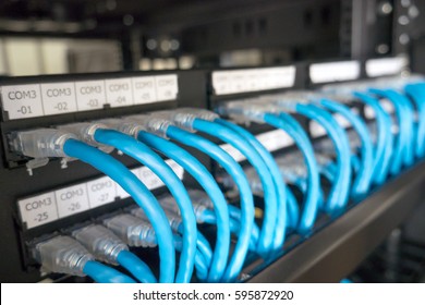 Ethernet Cables Path Panel Rack Cabinet Stock Photo 595872920 ...