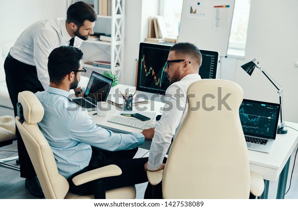Evaluating Risks Group Young Modern Men Stock Photo 1427538089 ...