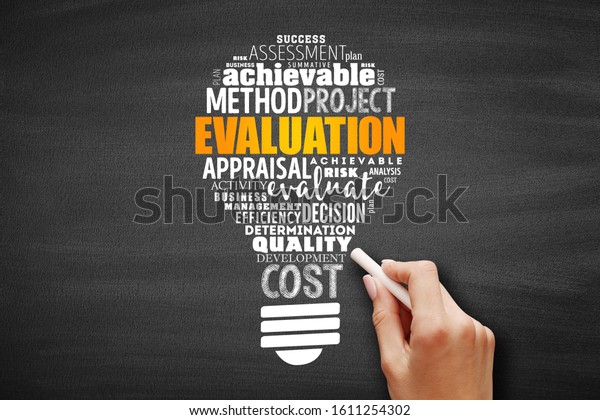 Evaluation Light Bulb Word Cloud Collage Stock Photo 1611254302 ...