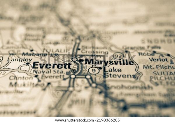 Everett On Map Background Stock Photo 2190366205 | Shutterstock