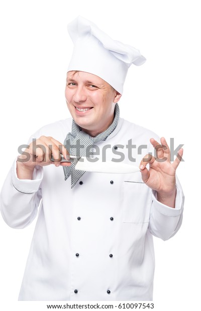 Evil Killer Smiling Chef On White Stock Photo 610097543 | Shutterstock