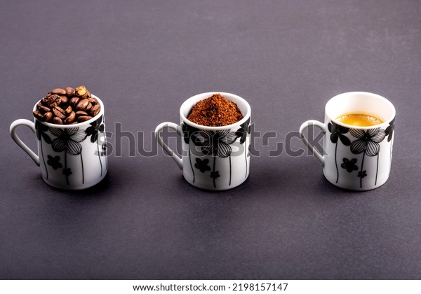 Evolution Coffee Beans Ground Coffee Cup Stock Photo 2198157147 ...