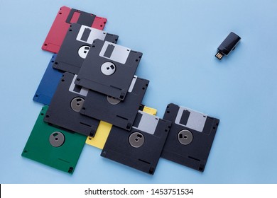 Evolution Digital Data Storage Device Floppy Stock Photo 1453751534 ...