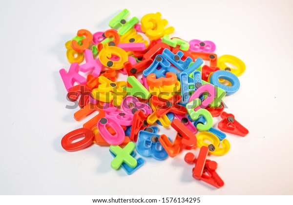 Examples Props Numbers Letters Made Plastic Stock Photo 1576134295 ...