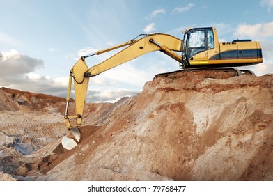 Excavator Loader Machine Risen Boom Construction Stock Photo 79768477 ...