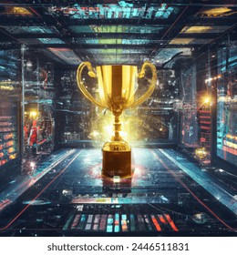 Cyberpunk Photo Cyber Security Race Trophy AI-generated image ...