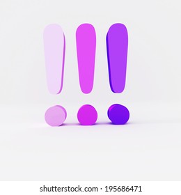 3d Pink Exclamation Mark Icon Isolated Stock Illustration 1679633320 ...