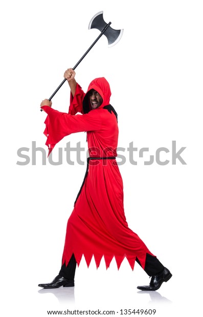 Executioner Red Costume Axe On White Stock Photo 135449609 | Shutterstock