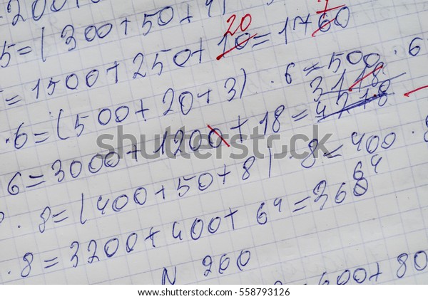 Exercise Book Student Numbers Examples Stock Photo (Edit Now) 558793126