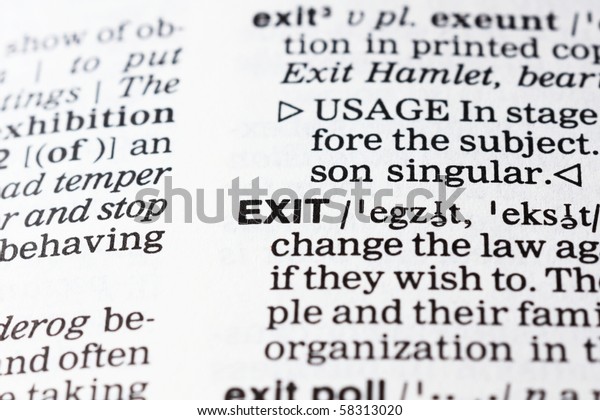 Exit Definition Dictionary Stock Photo 58313020 | Shutterstock