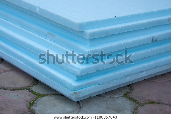 Expanded Polystyrene Polystyrene Insulation Boards Closeup Stock Photo ...