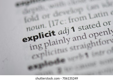 Explicit Word Dictionary Explicit Concept Stock Photo (Edit Now) 706135249
